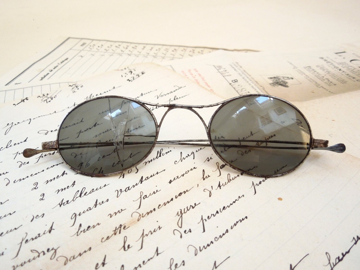 Antique wire rimmed glasses sunglasses, French Vintage Antique eyewear ...
