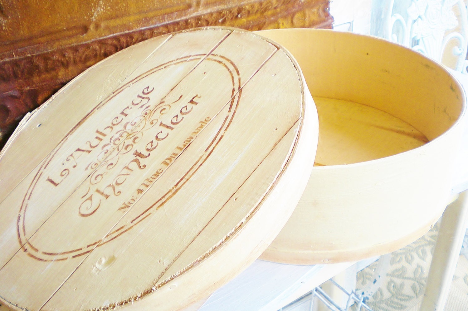 Shabby French Wood Cheese Box Storage Box Repurposed Vintage Wood ...