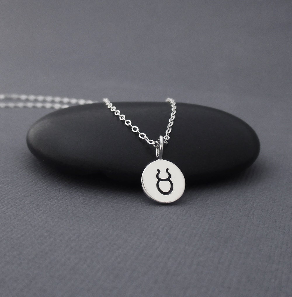 Taurus Necklace Sterling Silver Taurus Zodiac Charm Pendant