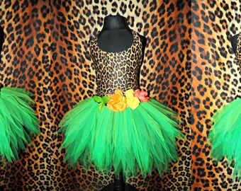 Childrens Katy Perry Roar Costume Jungle Tutu Green by tutufactory