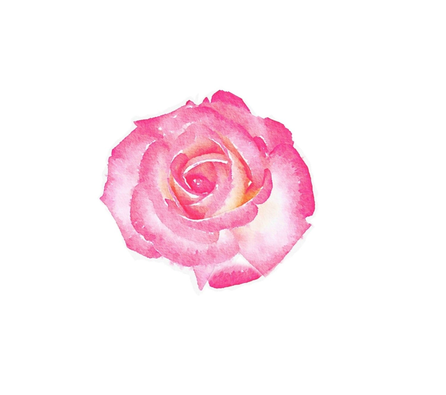 ART PRINT Pink Rose Flower Print from Watercolor by LAscandal
