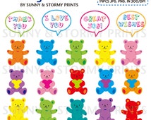 Colorful Teddy Bears *Clip Art* *Digital Download*