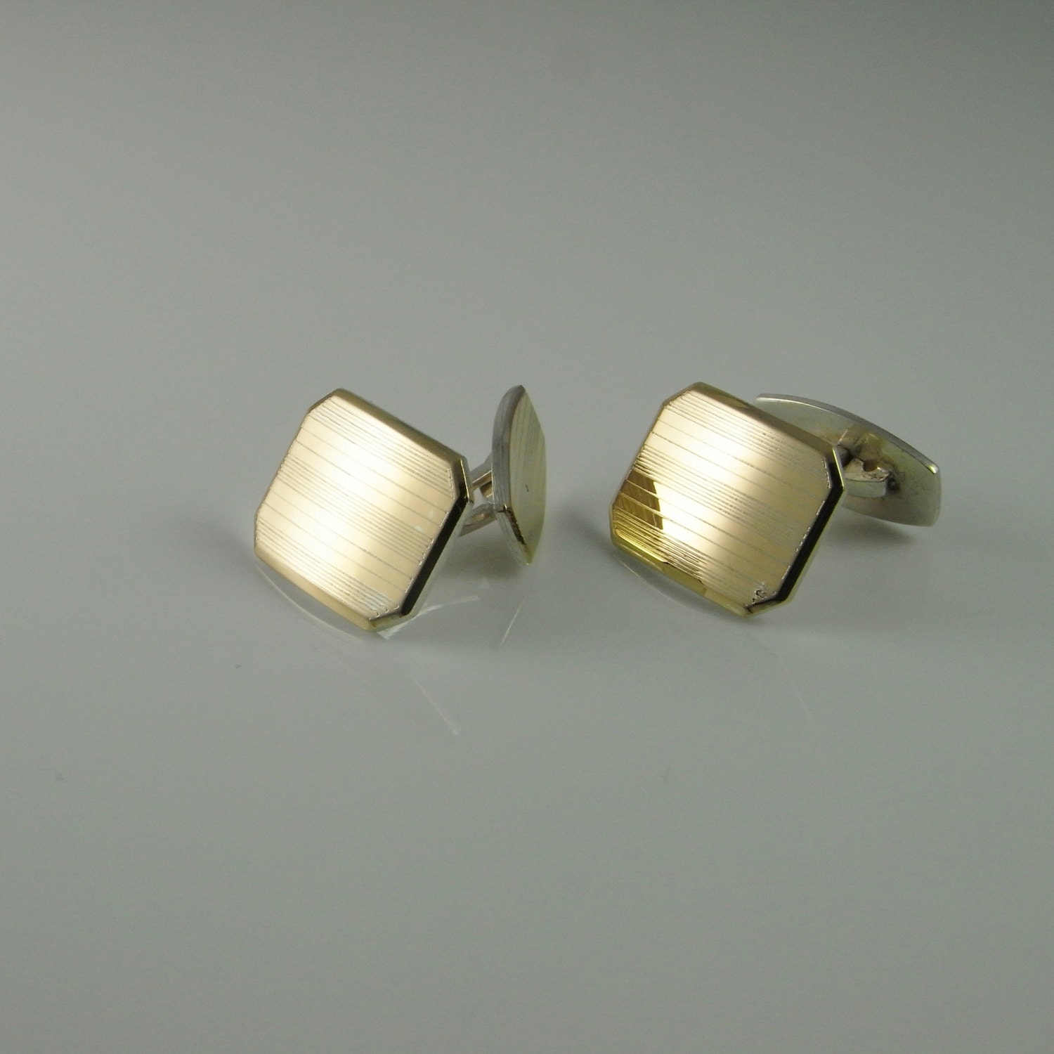 Gold Classic 1920s Art Deco Cufflinks Antique Engraved Cufflinks One of ...