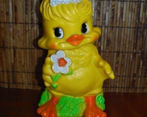 Vintage Plastic Chicken Piggy Bank - Vintage Piggy Bank - Hard Plastic ...