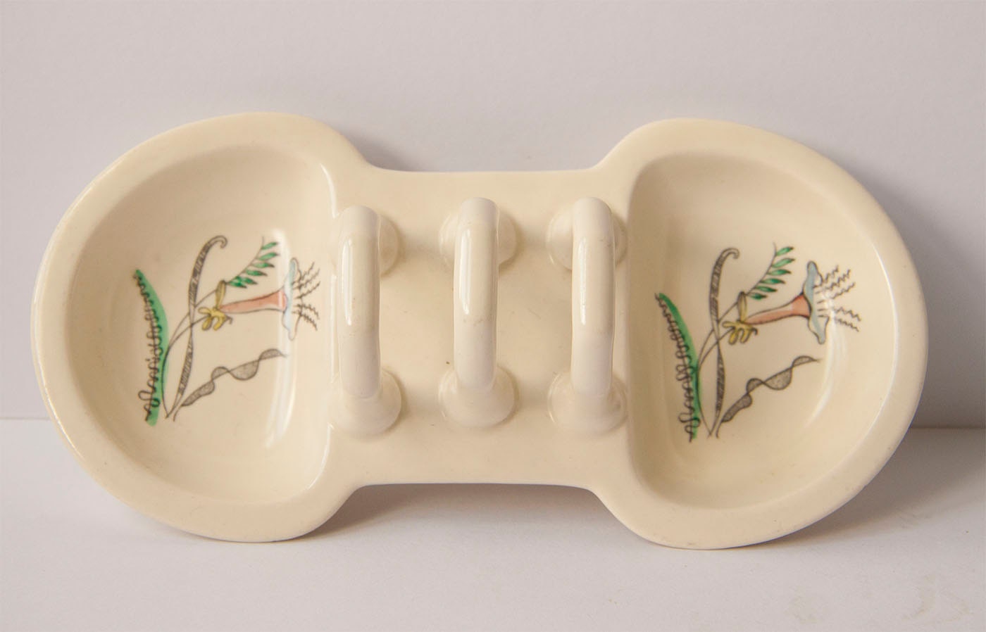 Vintage Crown Devon individual ceramic toast rack with integral butter ...