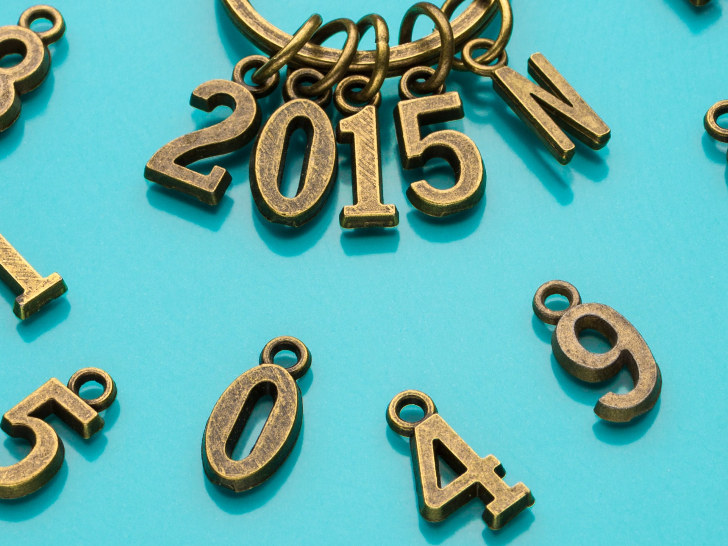 Number Keychain Bronze Number Key Ring Numerals Initial