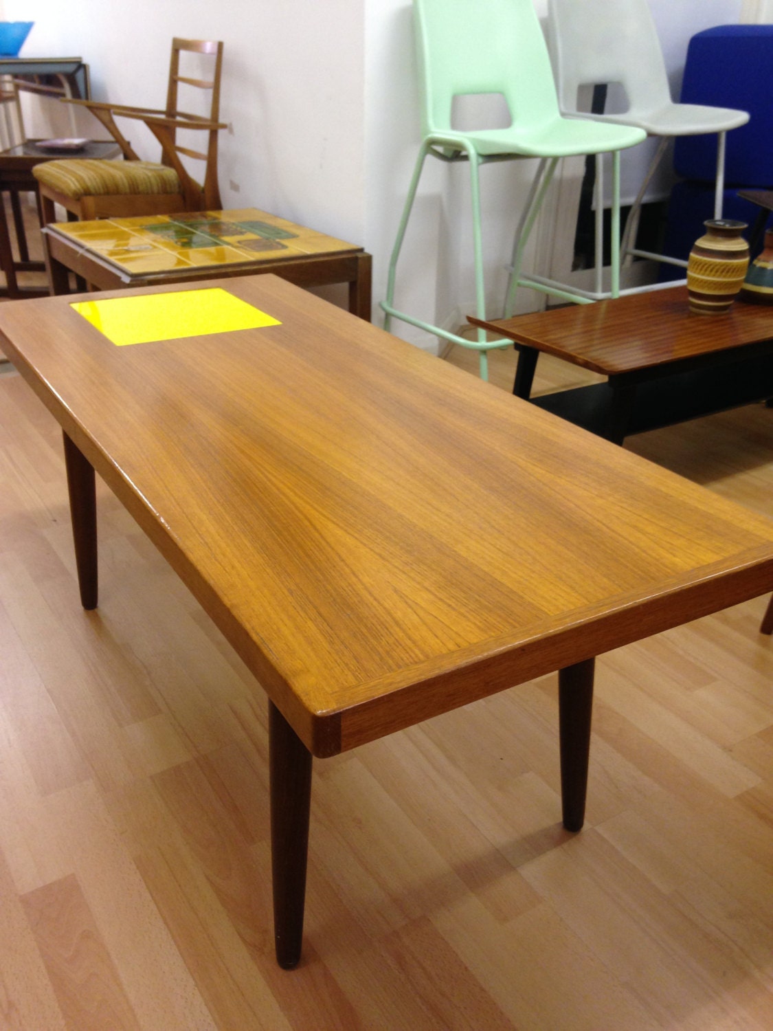 Teak Yellow Square Coffee Table – Haute Juice