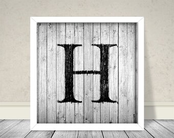 Letter h monogram | Etsy