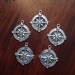 Bulk 8 Silver Compass Pendants Antique Silver Charms Compass