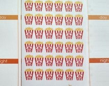 Popular items for popcorn stickers on Etsy