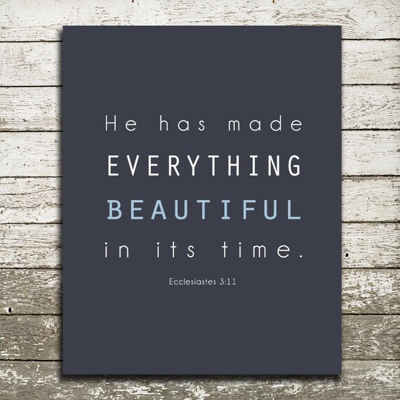 Bible Verse Wall Art Print Ecclesiastes 3:11 Scripture He