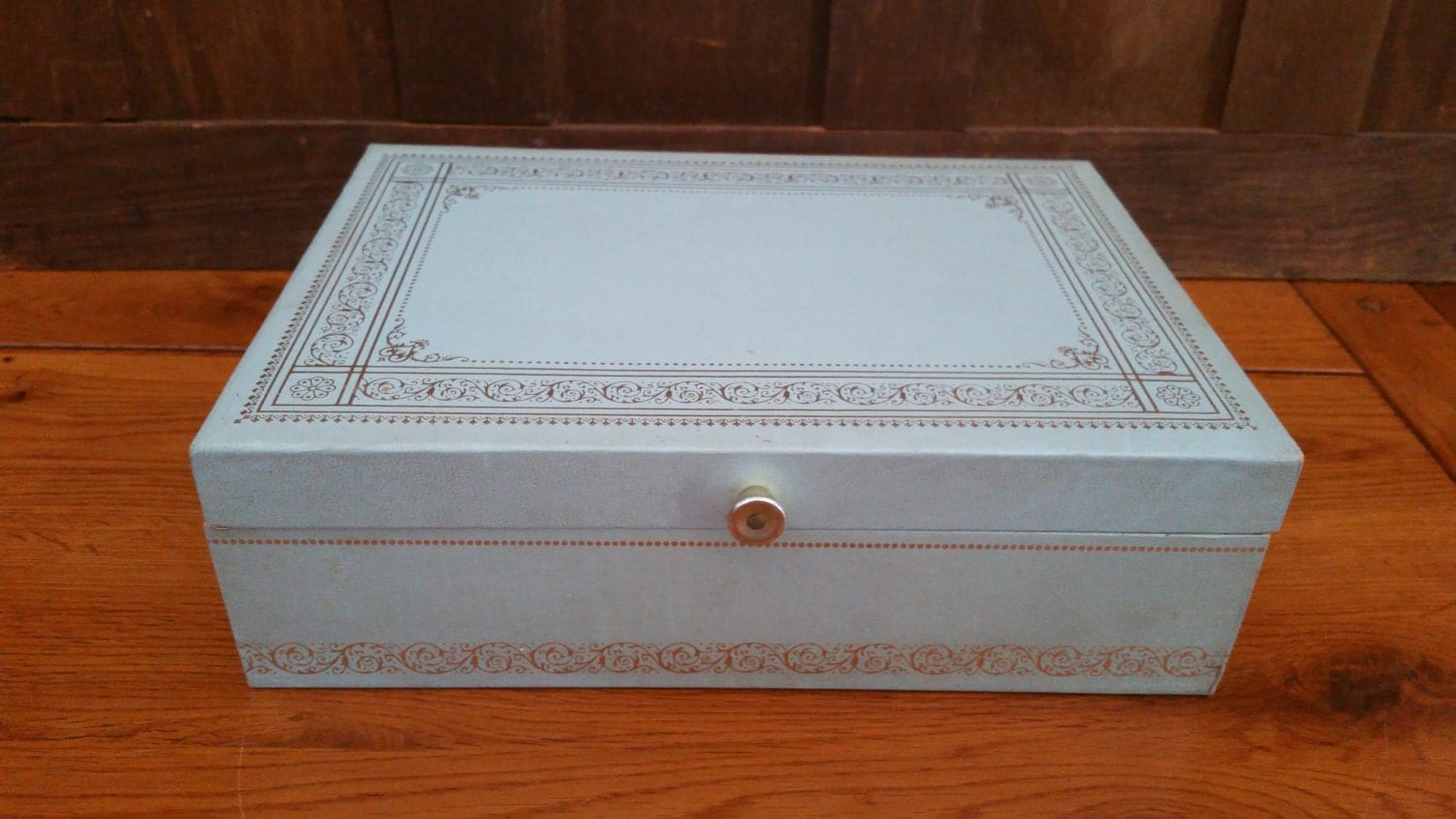 Vintage Baby Blue Jewelry Box with Blue Velvet Lining Great For Jewelry ...