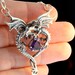 Dragon Necklace Silver Dragon Heart Pendant with by martymagic