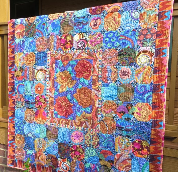 Snowball Garden Medley Quilt-Made with Kaffe Fassett by NonnaZac