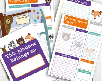 Month by Month Planner Set Year Calendar animal by AlexiaClaire