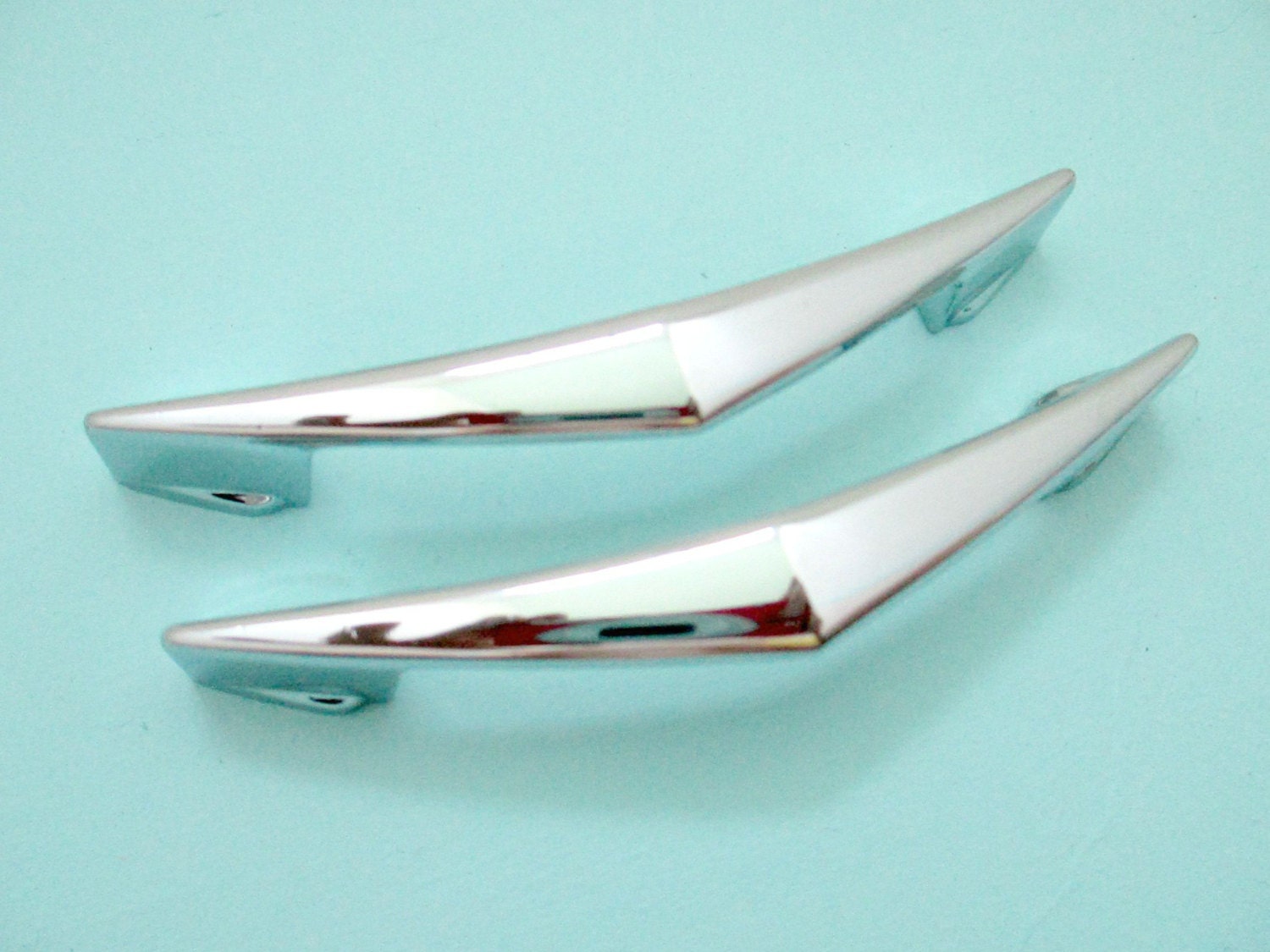 Vintage Chrome Chevron Drawer Pulls 3″ centers – handles MCM – lot of 2 ...