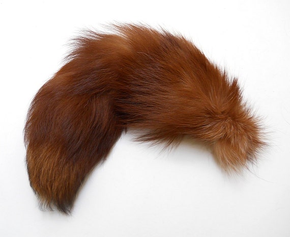 Auburn Red Brown Striped Fox Fluffy Long Fur Wolf Dog Tail