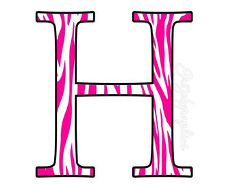 Pink zebra letters | Etsy