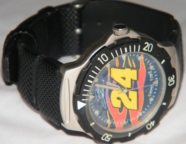Vintage No. 24 Jeff Gordon Racing Driver NASCAR Game Time Stainless ...