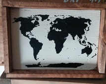 Popular items for wooden world map on Etsy