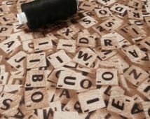 Unique scrabble fabric related items | Etsy