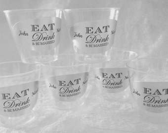 50 1oz. Personalized Plastic Shot Cups for Bar at Wedding or