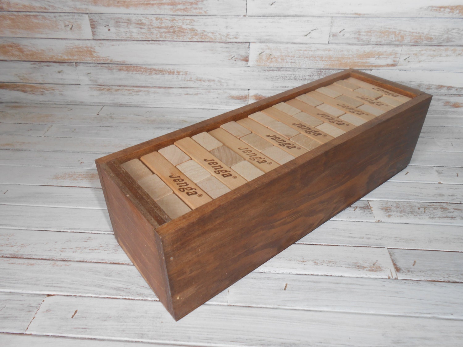 Jenga Game with Handmade Wood Box Jenga Game in Wood Crate