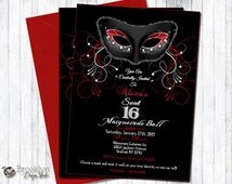 Popular items for masquerade invites on Etsy