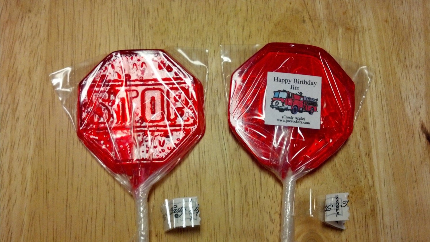 1 dz Hard Candy Stop Sign Shaped Lollipop Party Favors w/