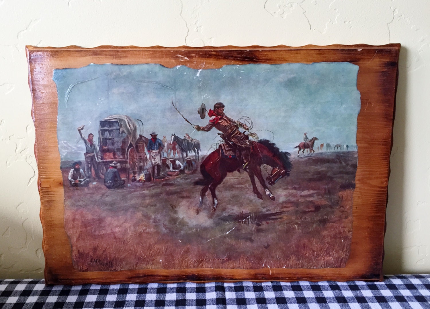 1950’s Vintage Cowboy Wood Wall Plaque – Haute Juice