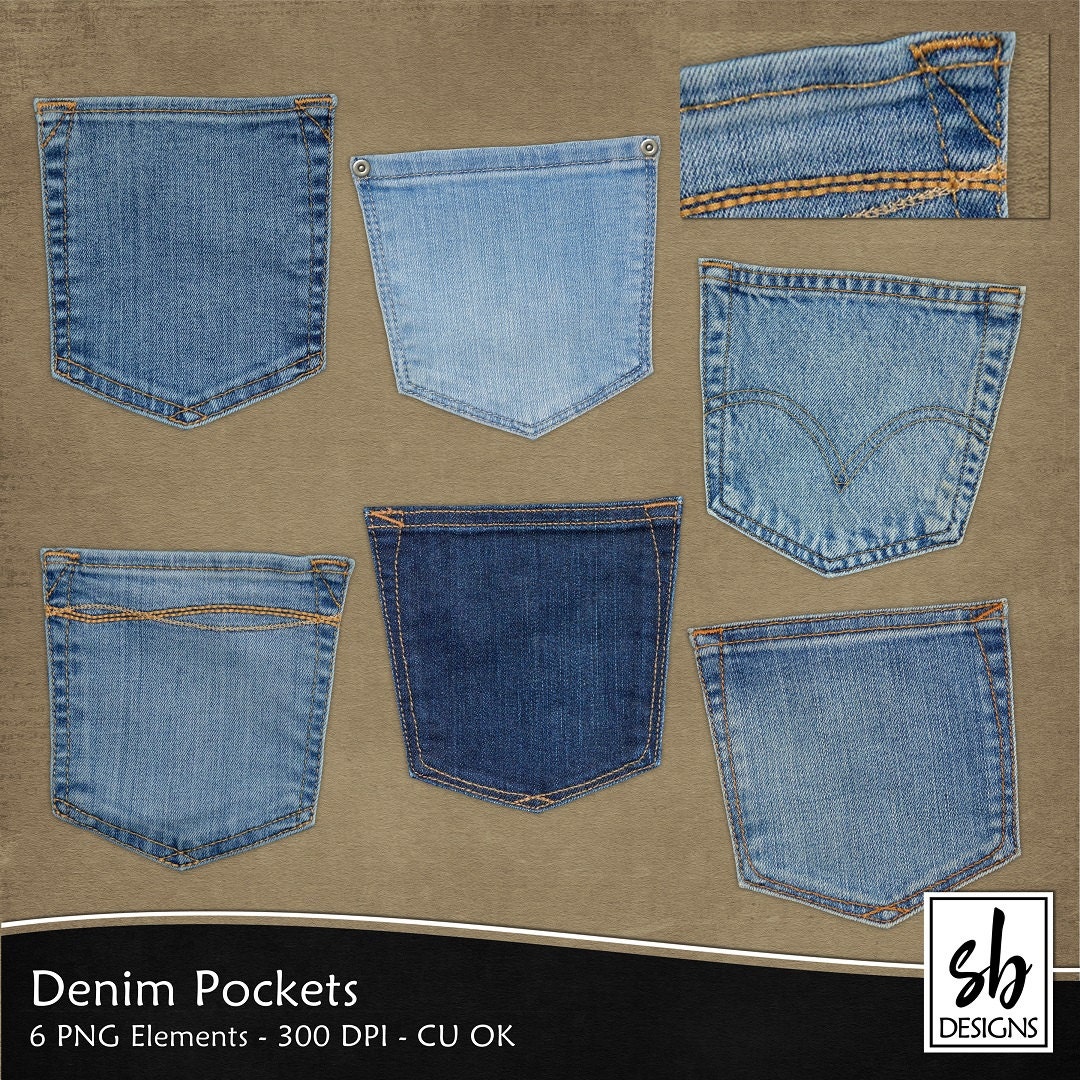 Denim Pockets Denim Clip Art Jean Pockets by SBdigitalDesigns