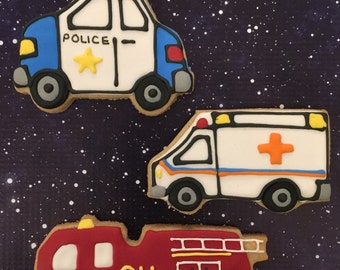 Police car cookies | Etsy