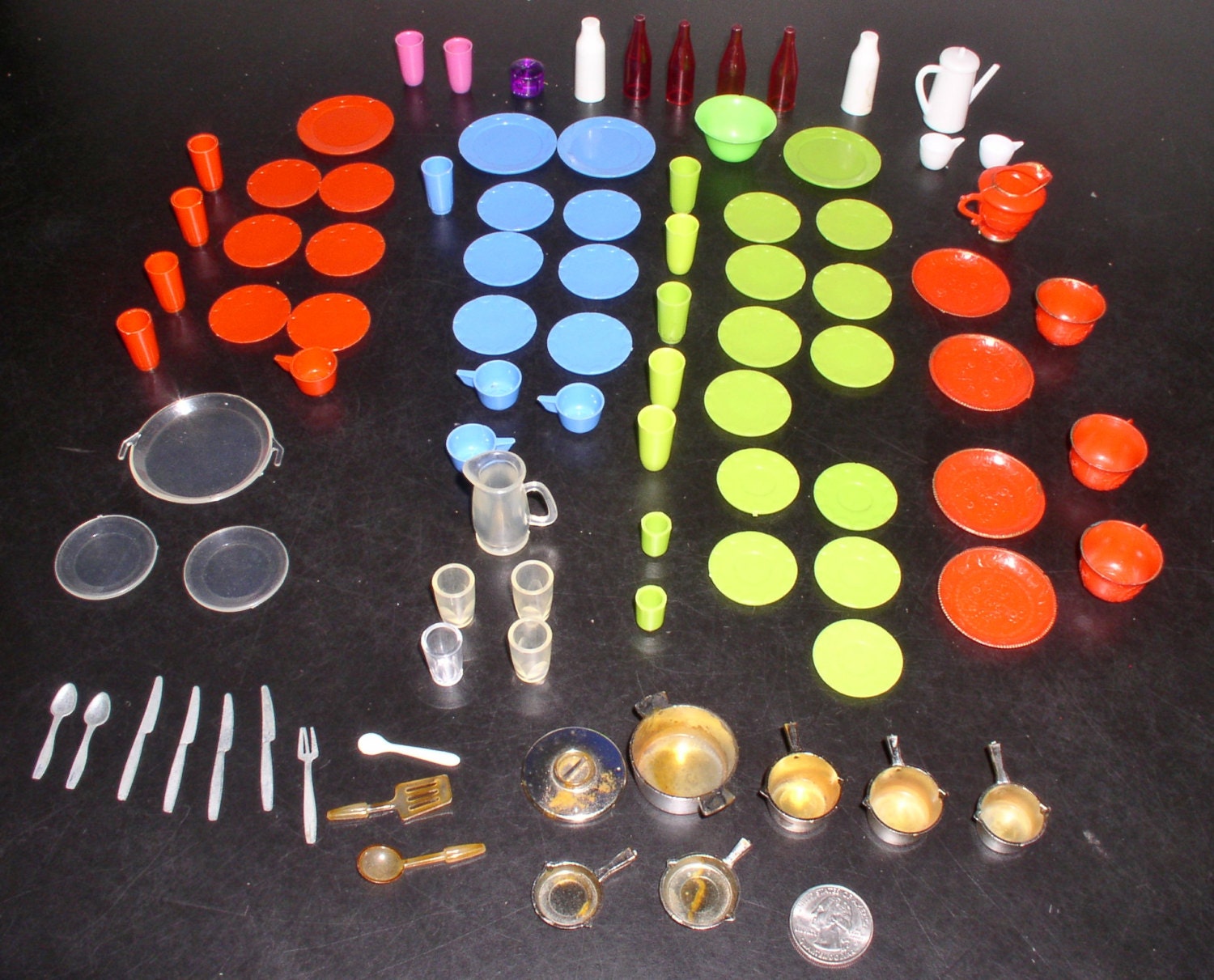 Vintage 1960s Barbie Kitchen Utensils, Dishes, Silverware Lot – 90 ...
