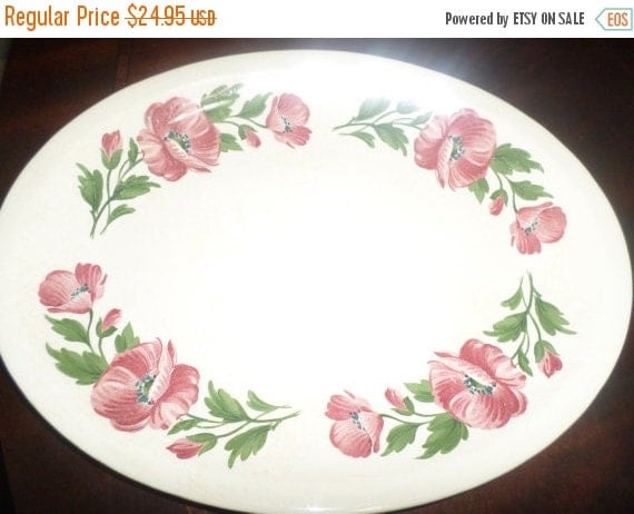 Save 55% Today Large Oval Serving Platter Shenandoah Ware Paden City ...