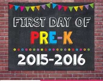 First Day Of School Chalkboard Sign Poster by ConfettiGraphics
