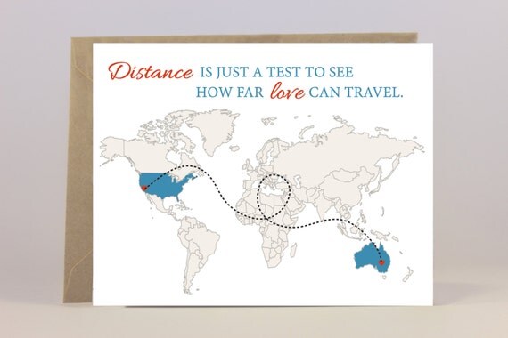 I Miss You Long Distance Map Card Countries by AnAdventureAwaits