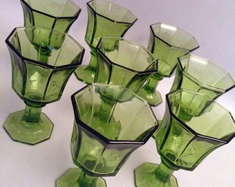 Octagon wine glasses | Etsy