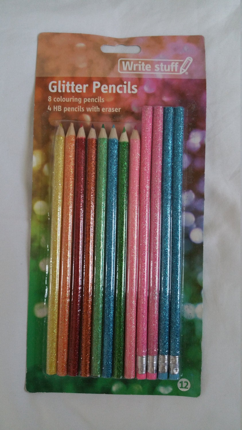 Glitter Pencils Set of 12 Colored by lighthouse12planners