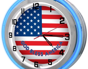 American flag clock | Etsy