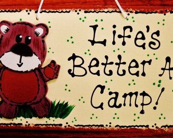 BEAR CUB CAMPSITE Sign Personalized Name Camp by 3CraftyMillers