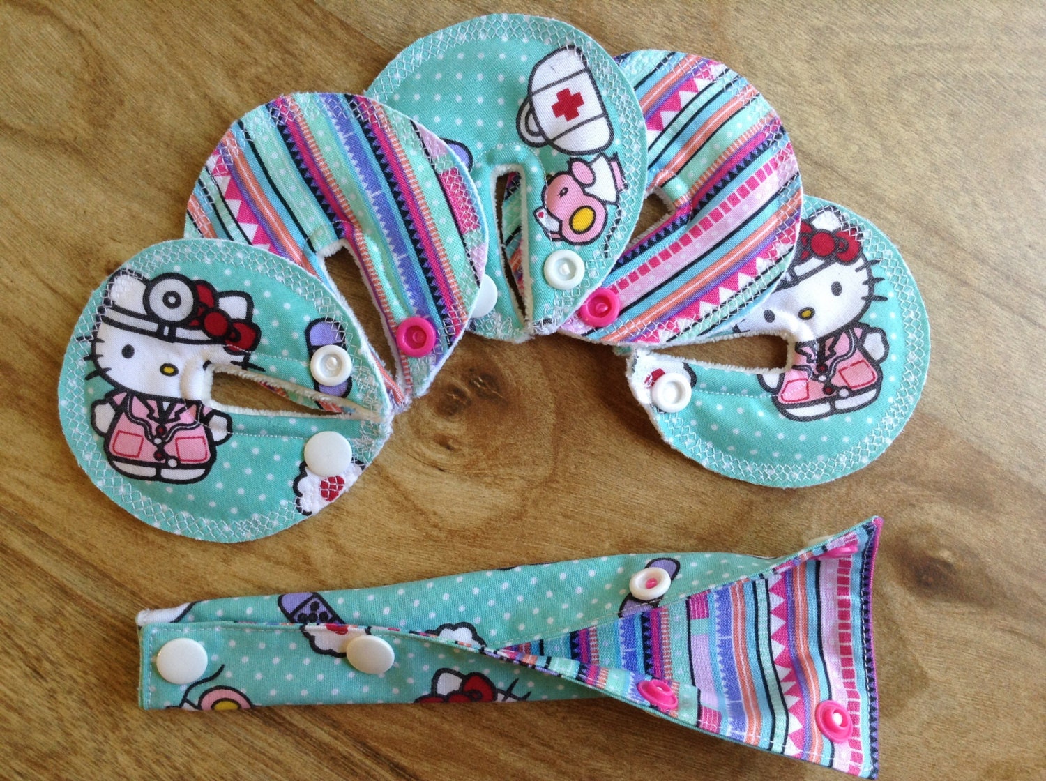 Feeding tube pads/cover Set of 5 pads and 1 by SewKnotLoopyEtc
