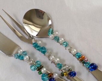 Unique beaded serving spoon related items | Etsy