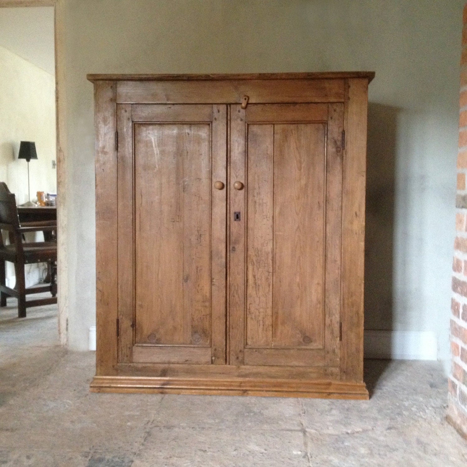 Rustic Vintage Pine Cabinet Cupboard Wardrobe Storage Hand Made Antique ...