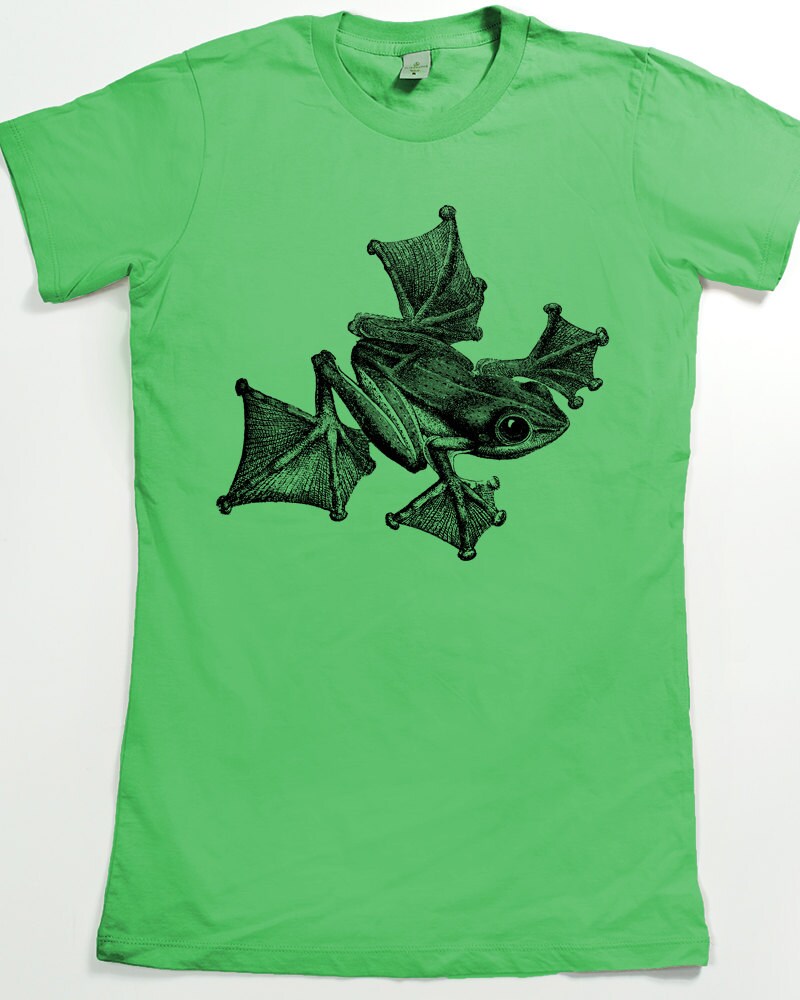 Frog Shirt Women's T-shirt Gliding Frog Tee by SlothWingTees