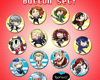 16 one-inch Persona 4 button pins