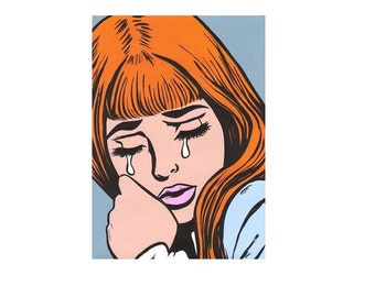 Unique crying comic girl related items | Etsy