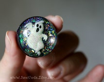 Ghostly Halloween Ring, Halloween Night Ring, Haunting Ghost Glitter ...