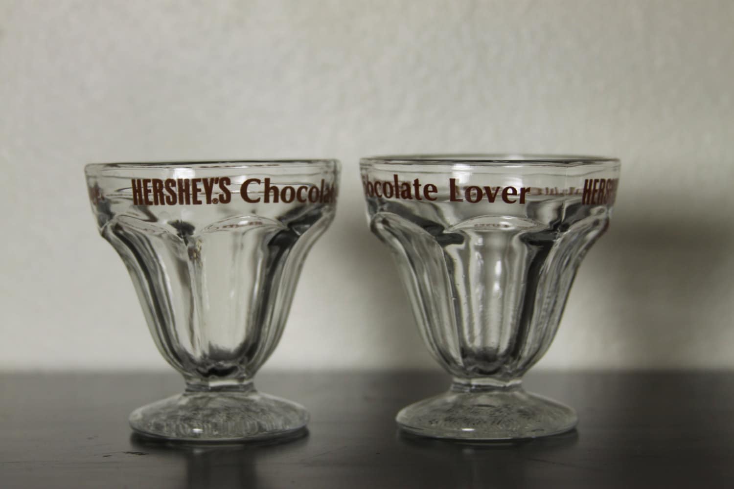 Retro Set of 2 Hersheys Chocolate Lovers Ice Cream Cups Dessert Stemmed ...