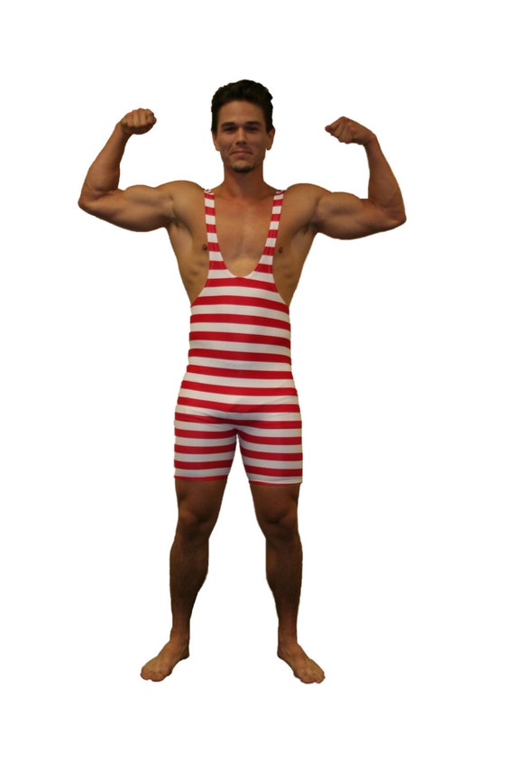 Strongman Costume Mens Double Strap Wrestling Singlet