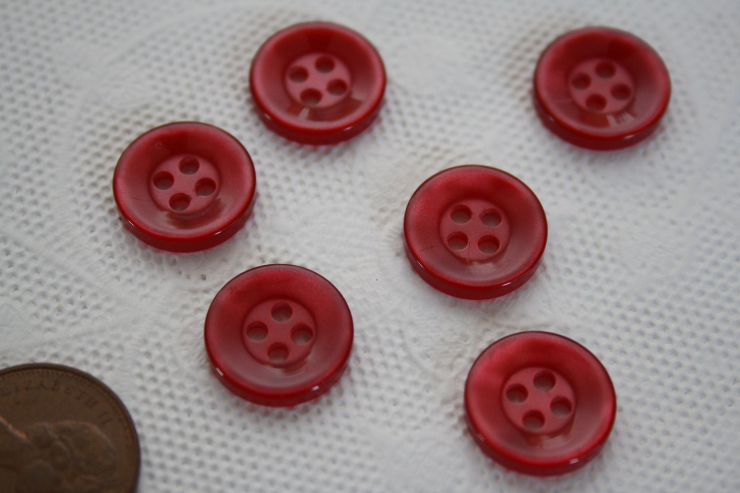 Small Red Buttons Sale buttons 6 NEW Red Glossy Shiny